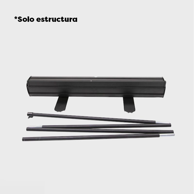 Motistore. ESTRUCTURA ROLL UP NEGRO 62 x 212 x 11 CM